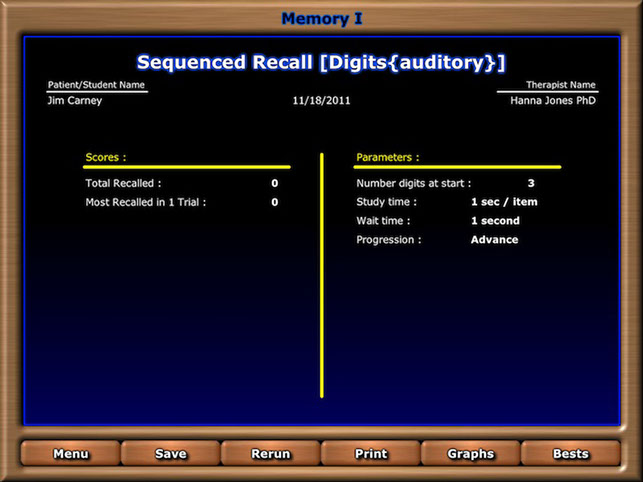 PSSCogRehab - English - Sequenced Recall - Digits - auditory ...